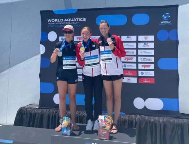 Molly Carlson wins Gold, Jessica Macaulay wins Silver - Diving Canada